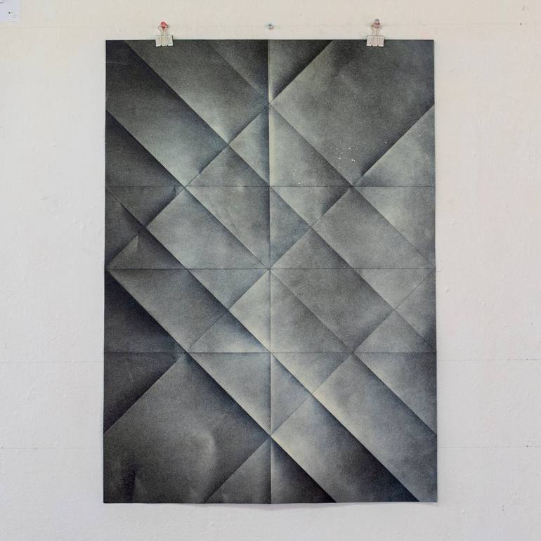 Diagonals parallel folds. Painting by Tola Navarro | Saatchi Art