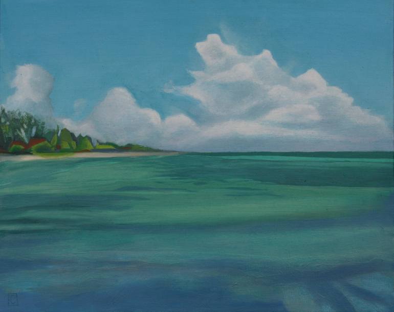 Caribbean beach Painting by Christophe Carlier | Saatchi Art