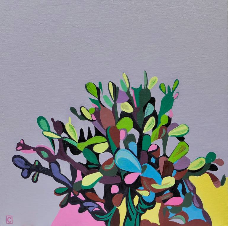 Nopal silhouette Painting by Christophe Carlier | Saatchi Art