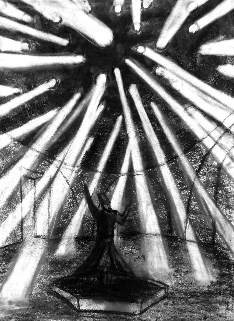 The dance of Sufi Drawing by Shayan GharehSavari | Saatchi Art
