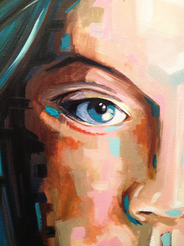 Light blue portrait Painting by Carlo Toma' | Saatchi Art