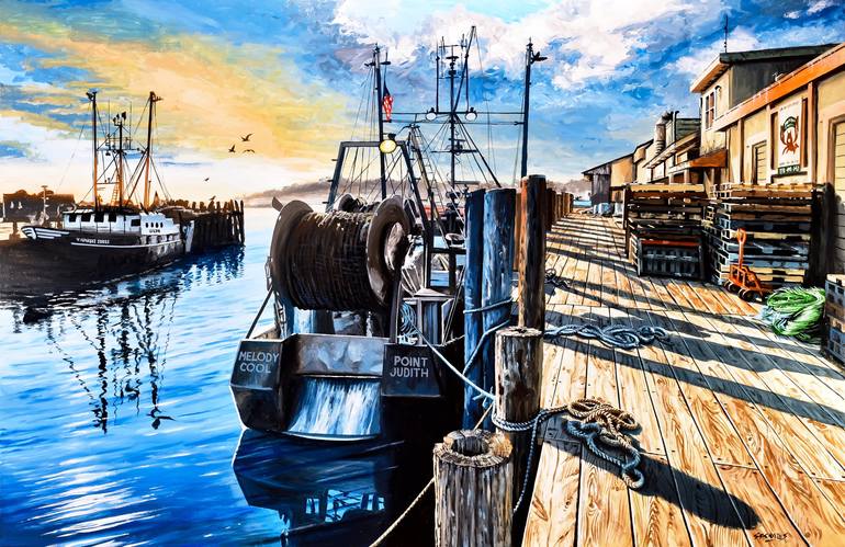 Stonington Dock Painting by Socrates Rizquez | Saatchi Art Singapore