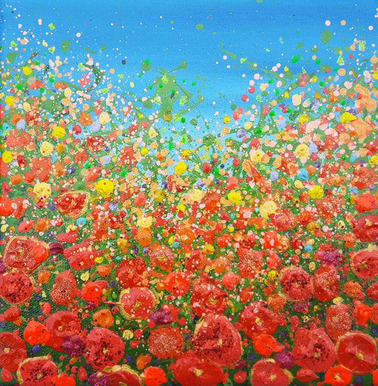 Mini Red Artists Garden Painting by Alexandra Richardson | Saatchi Art