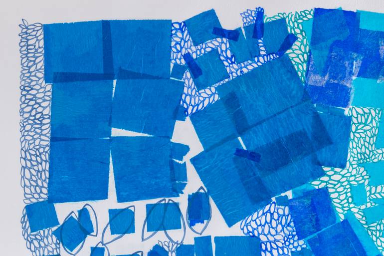 Fragments in Blues Collage by Marisu Solis | Saatchi Art