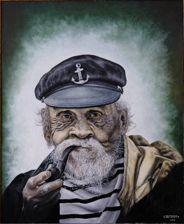 The old seaman Painting by Aime Da Costa | Saatchi Art