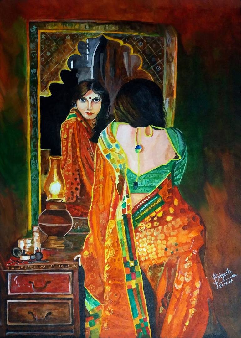 Reflection Of Beauty Painting by Priyesh Soni | Saatchi Art