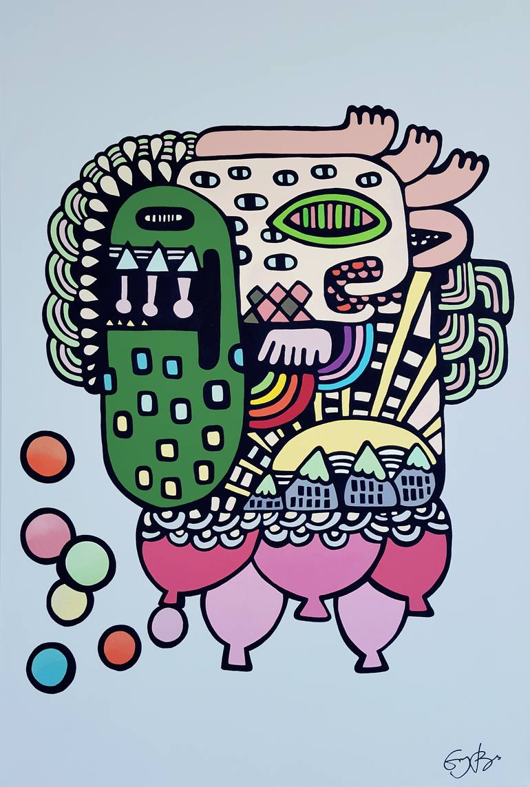 Bubble Animal Painting by Ery Burns | Saatchi Art