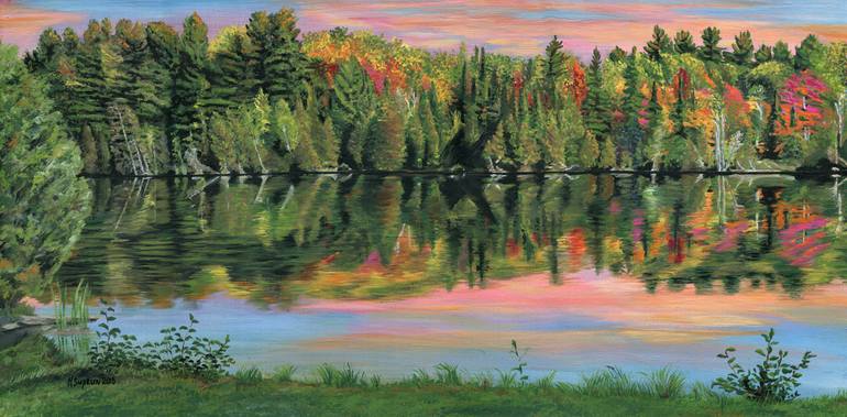 Little Lake Clear, Diptych, part 1 Painting by Natalya Suprun | Saatchi Art