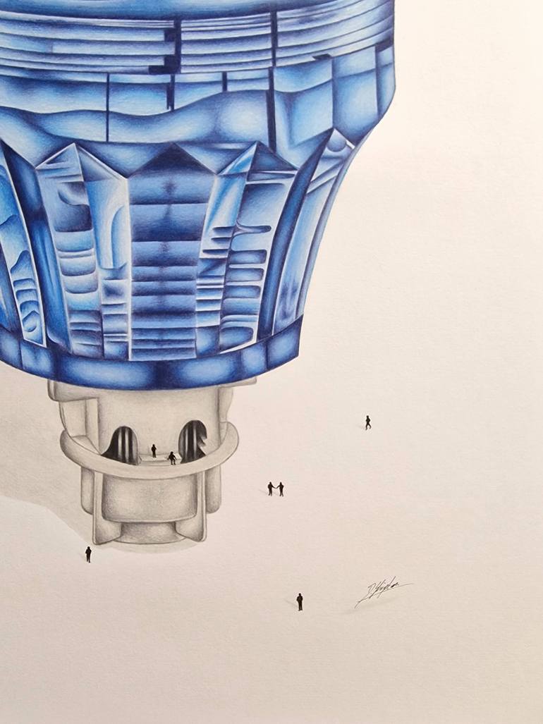 Blue Fairground Bulb Drawing by Daniel Shipton | Saatchi Art
