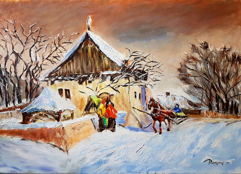 Winter, Gypsies Painting by Yury Podorvanov | Saatchi Art