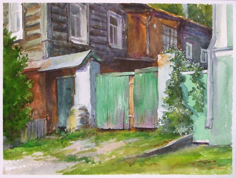 Old gate Painting by Andrei Markin | Saatchi Art