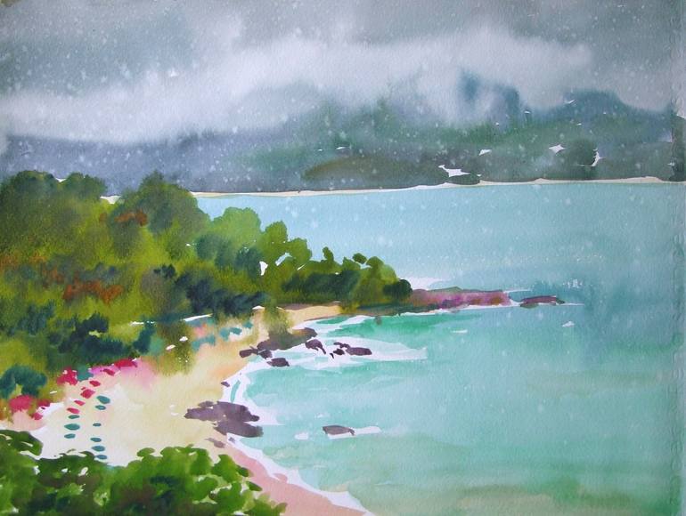 Tropical rain Painting by Andrei Markin | Saatchi Art