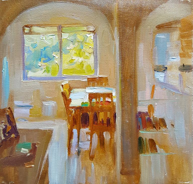 In dining room Painting by Andrei Markin | Saatchi Art