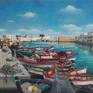 Fishermen on the deck of the old-port of Bizerte Painting by HAMADI ...