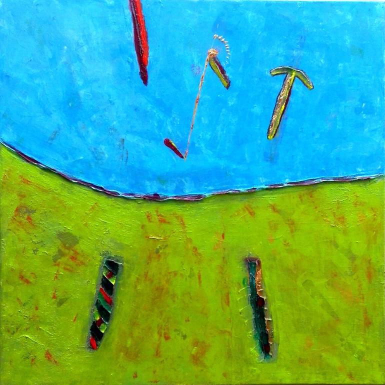 SEASIDE. Large Abstract 24X24 Painting by Dermot Daly | Saatchi Art