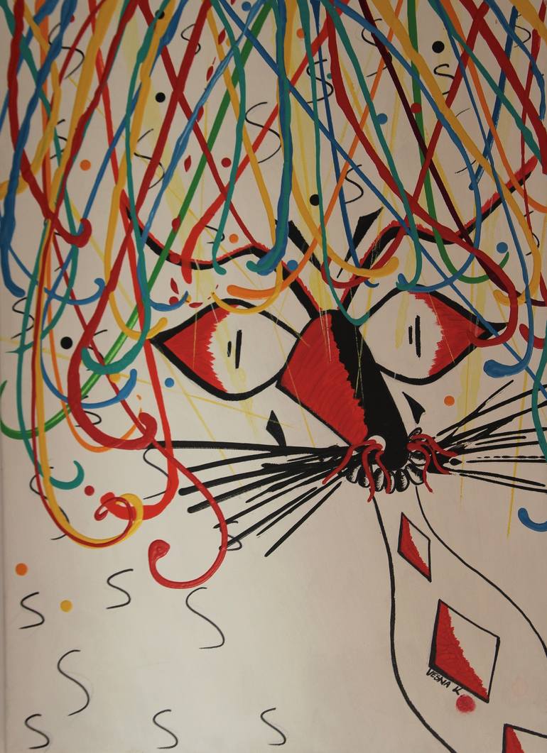 Kurent; spring Painting by Vesna KamenšEk | Saatchi Art