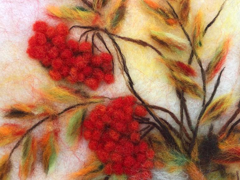Wool Painting Still Life Rowan Painting by Oksana Ball | Saatchi Art