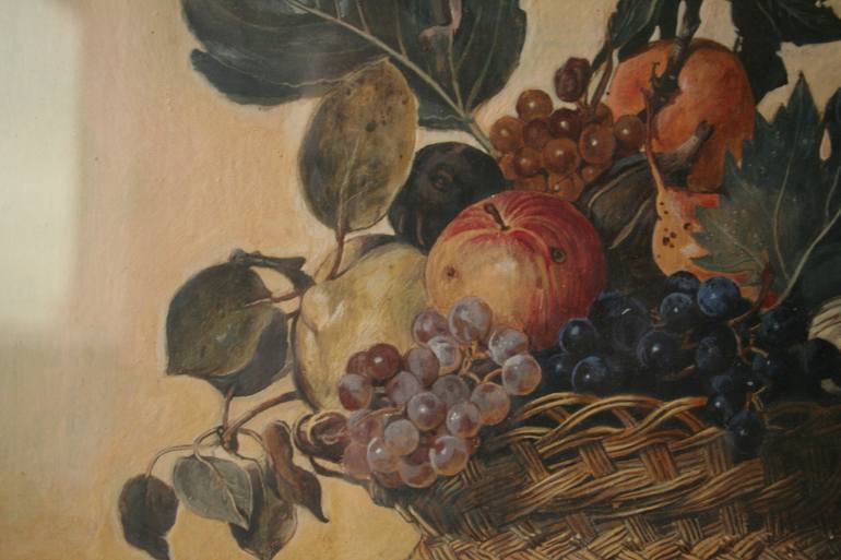 Reproduction of Caravaggio's Basket of fruit from 1599 Painting by ...