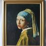 Reproduction of Vermeer's Girl with a Pearl Earring from 1665 Painting ...