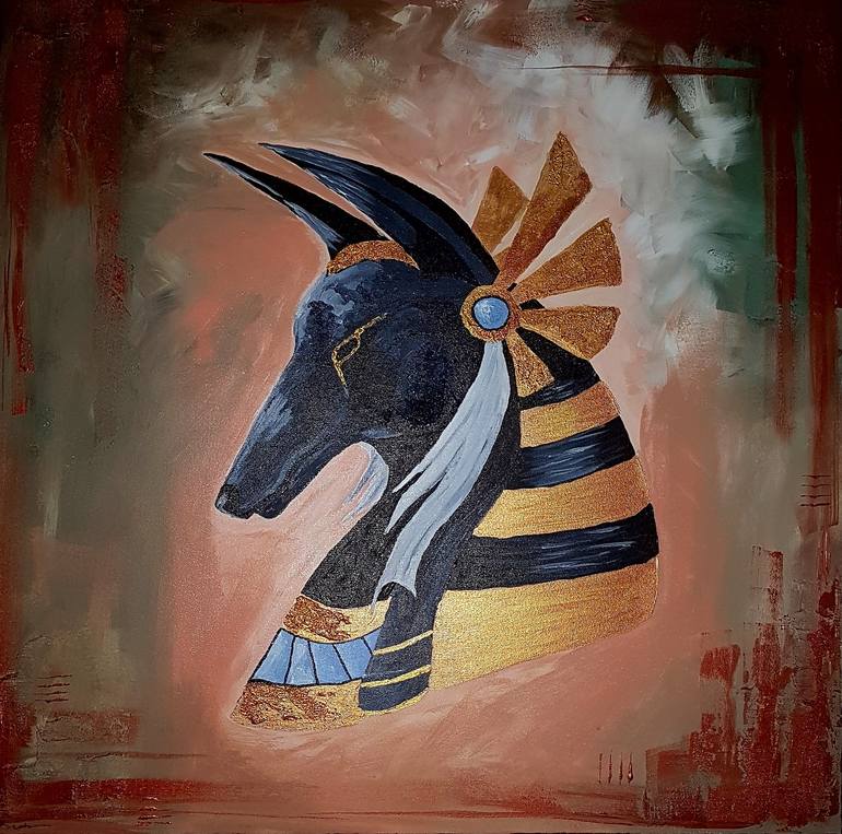 Anubis Painting by Olga Benke | Saatchi Art