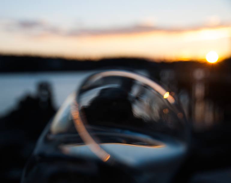 Wine Glass Reflection Photography