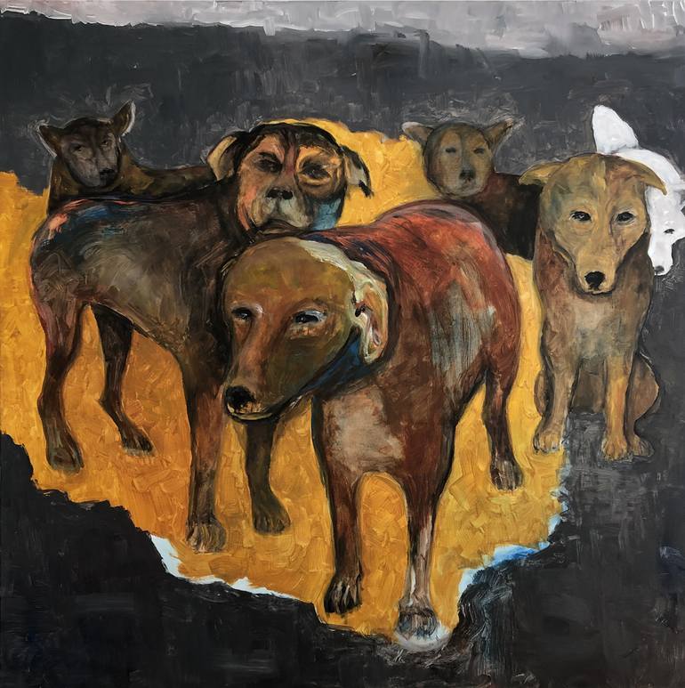Pups Painting by Beth Marx | Saatchi Art