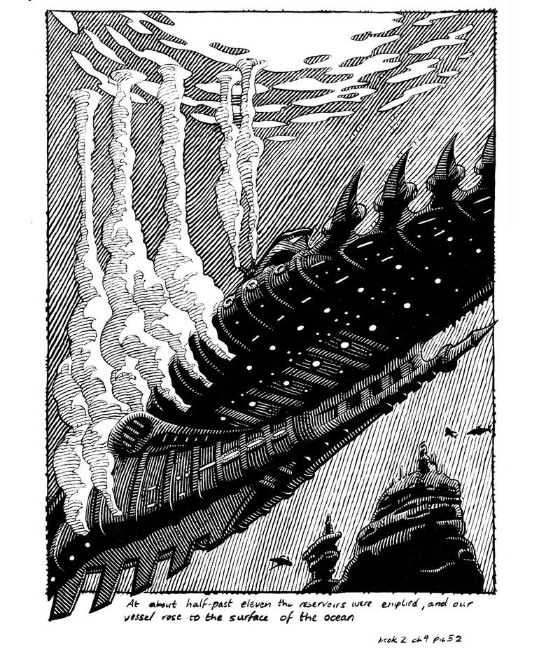 Nautilus surfacing Drawing by Gary M Burley | Saatchi Art