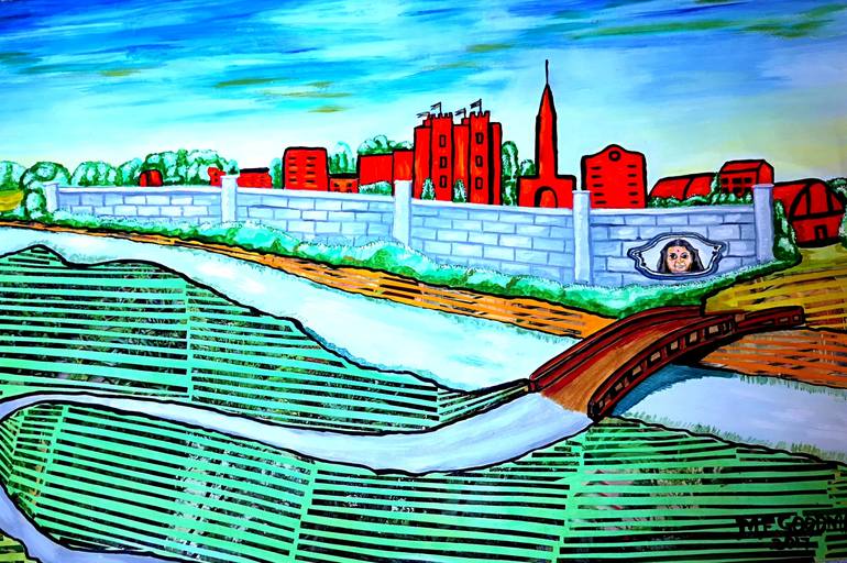 Red City Painting by Mary-Anne Goodman | Saatchi Art