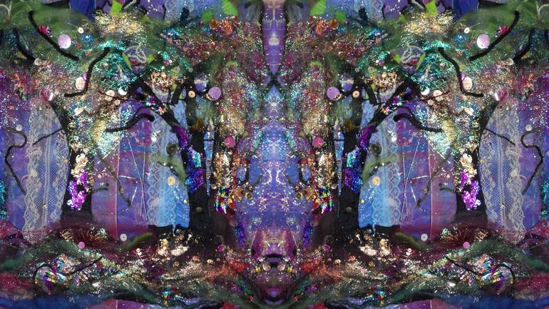 In the Jewelled Forest; The Majestic Glade. 1 of 1 Unique Panel Collage ...