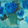 blue flowers Painting by Anna Sadzik | Saatchi Art