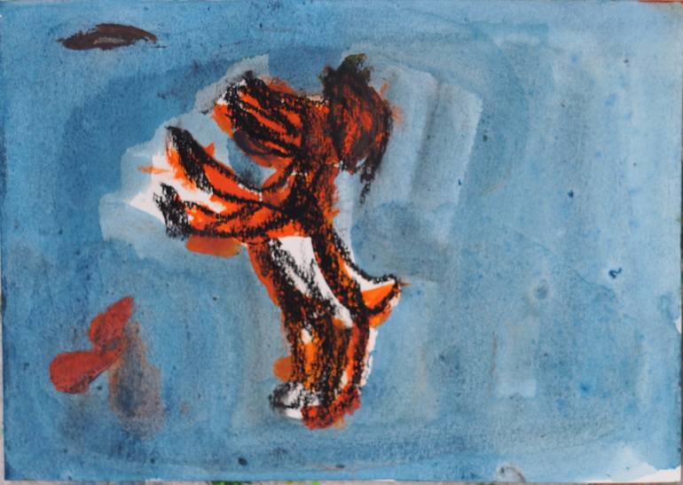 dog in heaven Painting by Anna Sadzik | Saatchi Art