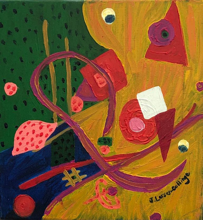 Speckled Geometry Painting by jane Larsen-Collinge | Saatchi Art