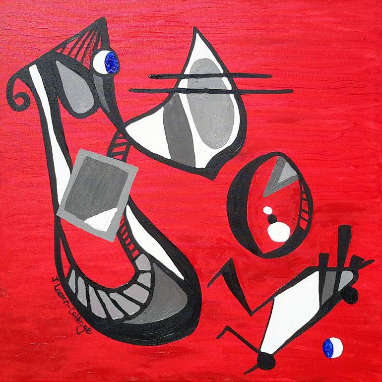 Eyes on You Too Painting by jane Larsen-Collinge | Saatchi Art