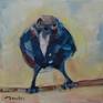JOSE TRUJILLO ORIGINAL 12x12 Oil Painting Modern Impressionist Crow ...