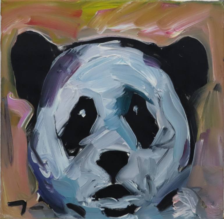 JOSE TRUJILLO Original 12x12 Oil Painting Modern Impressionist Panda ...