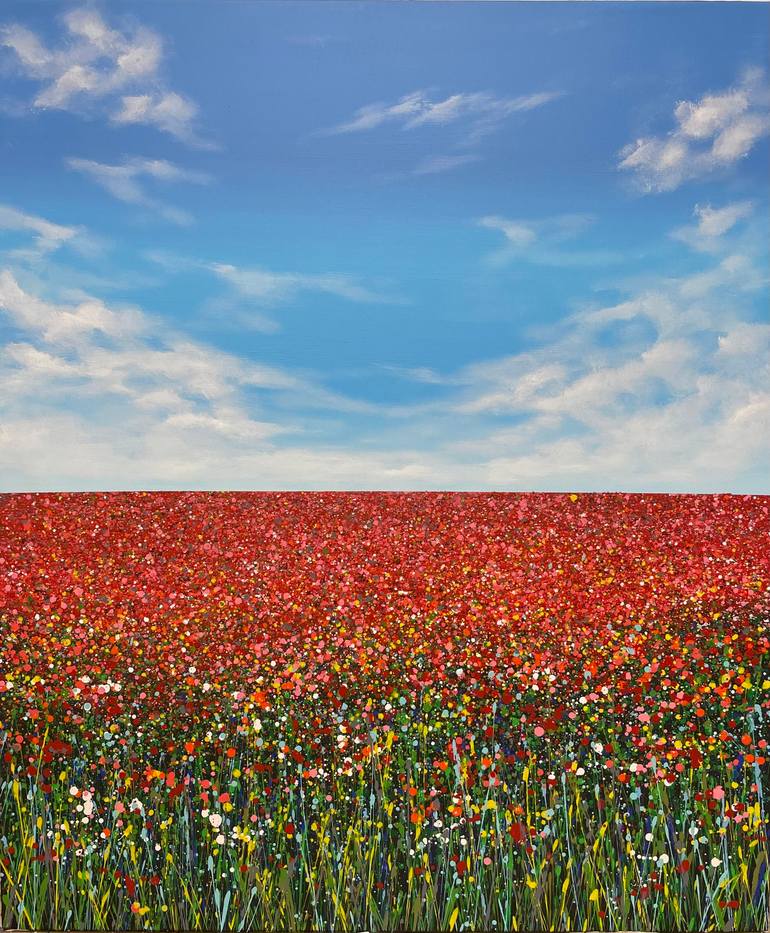 Red field 8 Painting by Ivan Didovodiuk | Saatchi Art