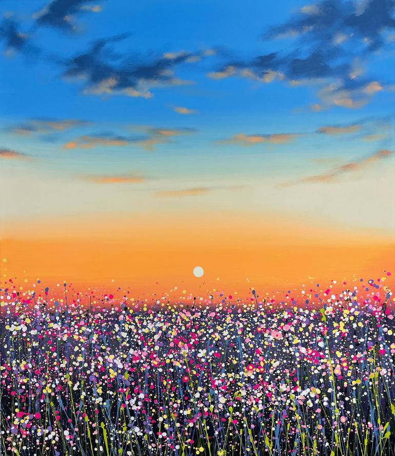 Sunset in the field 3 Painting by Ivan Didovodiuk | Saatchi Art