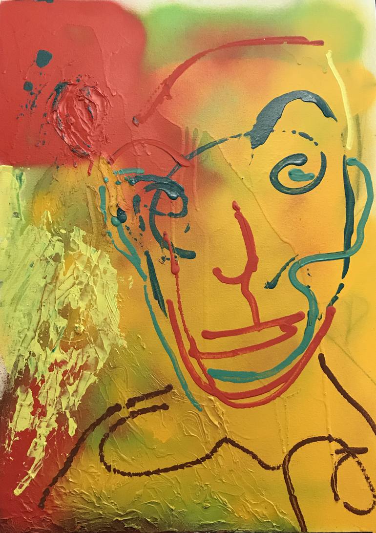 Untitled (self portrait) Painting by Daniel Feuer | Saatchi Art