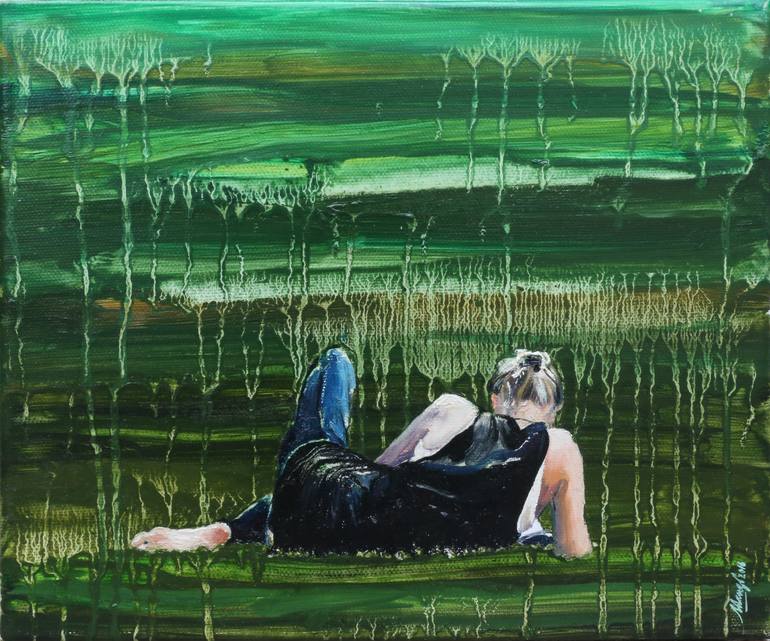 The Reader Painting by Aqeel Solangi | Saatchi Art