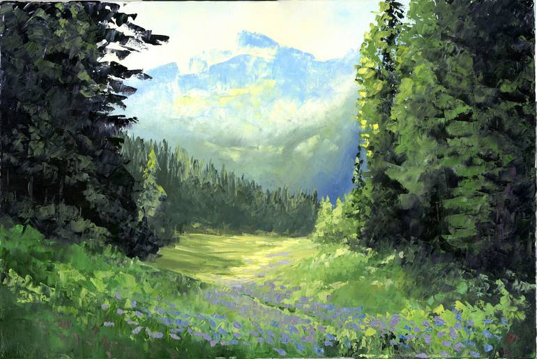 Meadows at Castle Lake Painting by Raette Meredith | Saatchi Art