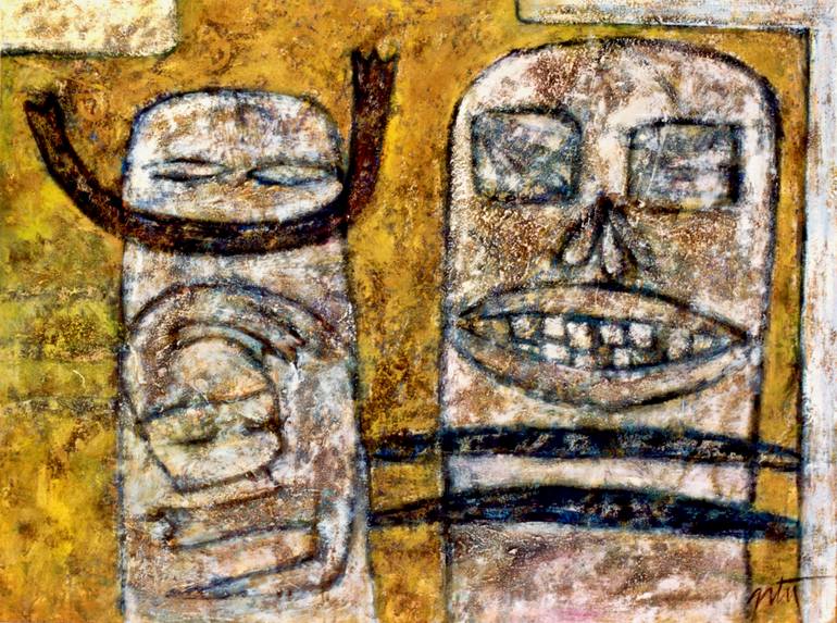 Primordial couple (Japan) Painting by Marshmellow MAR SHY SUN | Saatchi Art