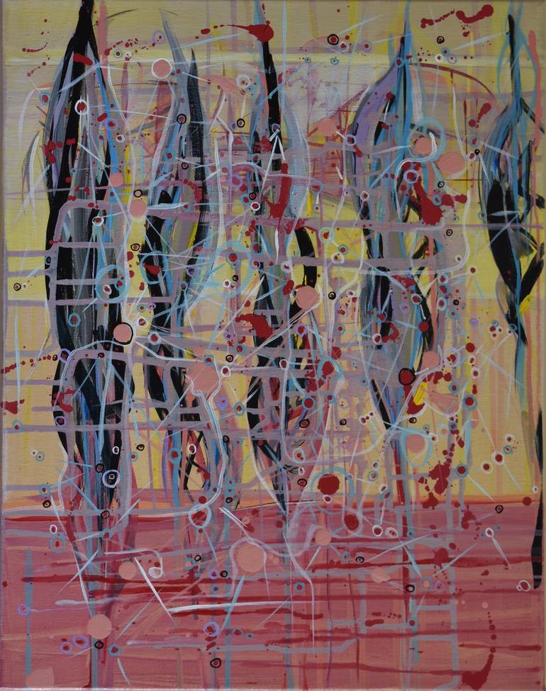 5 Figures - Interconnected Painting by Andrei Stolyarchuk | Saatchi Art