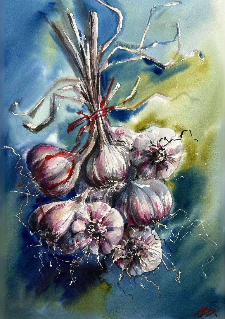 Garlic Painting by Tatiana Bordiuzhan | Saatchi Art