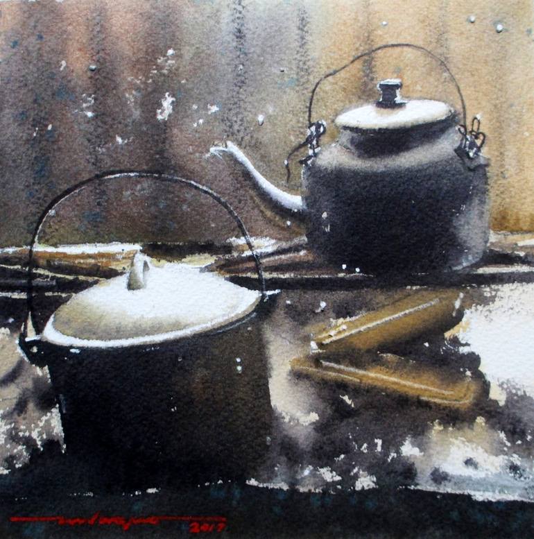 Still Life with Takure and Kaldero Painting by Gieward Hulagno ...