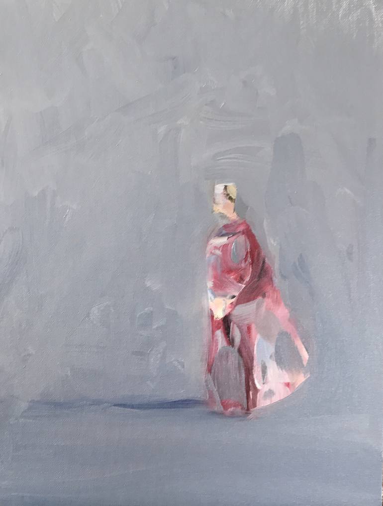 Waiting in a red saree Painting by Sarah Hooper | Saatchi Art