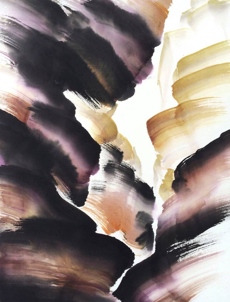 Chinese Painting Desert Canyons Painting by Mayee Futterman | Saatchi Art