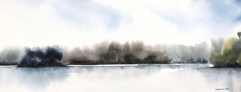 Bosque Mist - Original Watercolor Painting Painting by Charles Ash ...