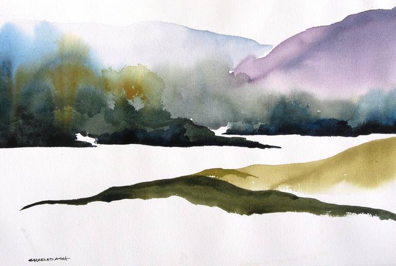 Around The Bend On The River - Original Watercolor Painting Painting by ...