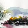 Aspen Meadows II - Original Watercolor Painting Painting by Charles Ash ...