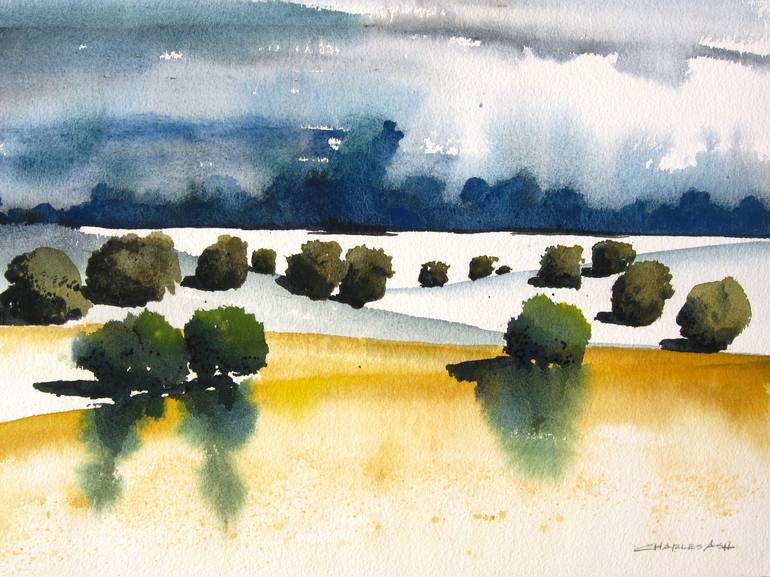Monsoon - Original Watercolor Painting Painting by Charles Ash ...